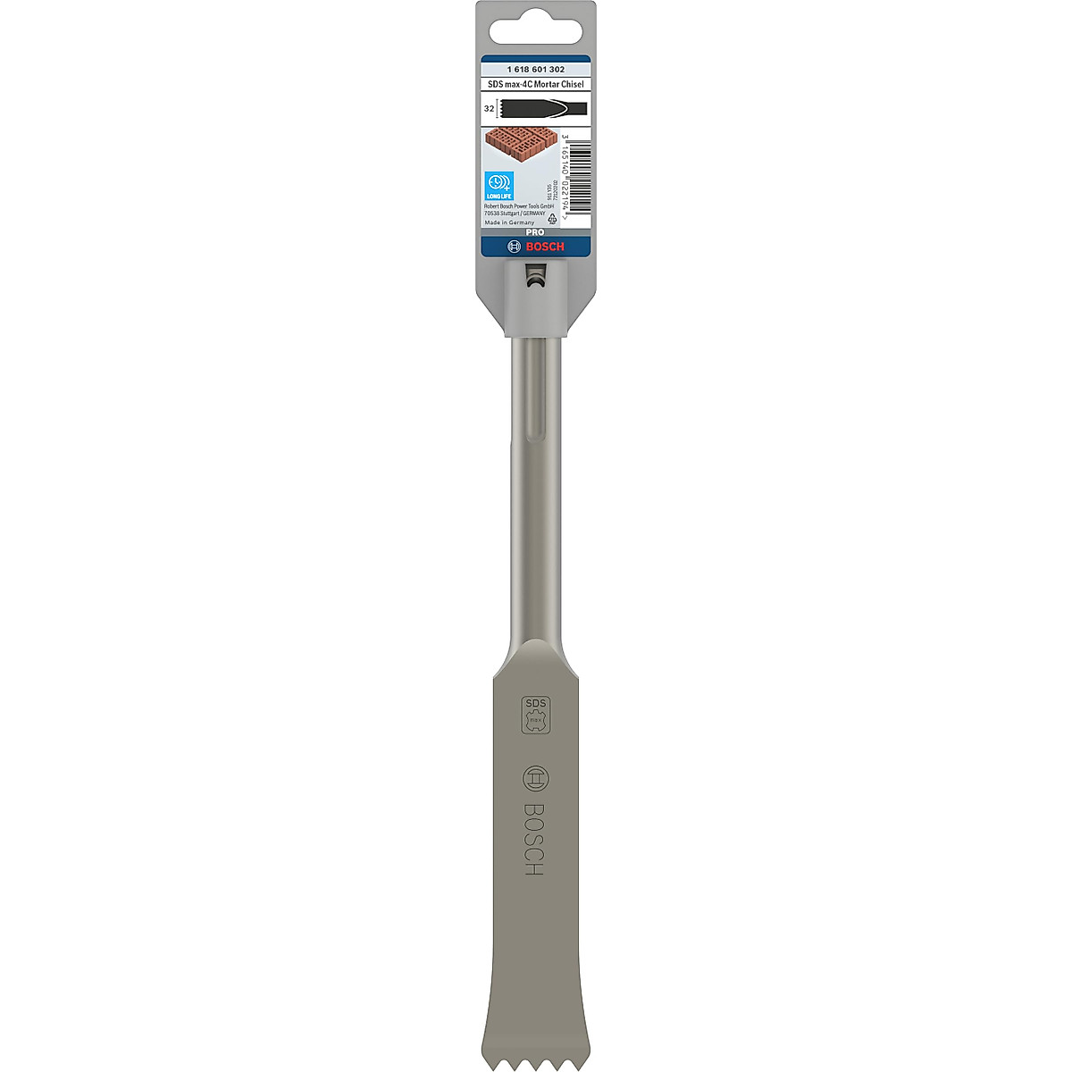 Bosch 1618601302 Toothed Chisel with SDS-Max 32mmx11.81In