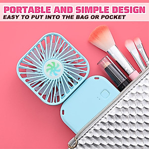 16 Pcs Necklace Fans Bulk, Mini Portable Fan, USB Rechargeable Battery 3 Speed Air Circulatory Fan, Small Personal Hands Free Fan, Cooling Folding Electric Desk Fan for Sports Home Travel Office