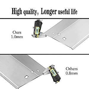 Kalomo Grill Heat Plates Shields Gas Grill Burners BBQ Grill Replacement Parts for Chargriller 3001 5050, 5650, 5252, 3008, 3030, 4000, King Griller 3008, 5252, Burner Pipe Tube with Hanger Brackets