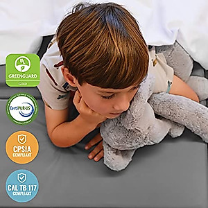 ECR4Kids Premium Folding Rest Mat, 3-Section, 1in, Sleeping Pad, Blue/Grey, 5-Pack