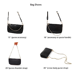 Mini Copper Purse Chain Shoulder Crossbody Strap Bag Accessories Charm Decoration (Gold, 18'')