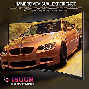 CRUA 27" 144hz/165HZ Curved Gaming Monitor, Full HD 1080P 1800R Frameless Computer Monitor, 1ms GTG with FreeSync, Low Motion Blur, Eye Care, VESA, DisplayPort, HDMI, Used Black