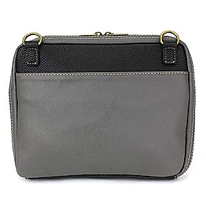 Chala Paw Print Collection Companion Organizer Cross Body Bag (Gray 10 x 8 x 1.5) Medium