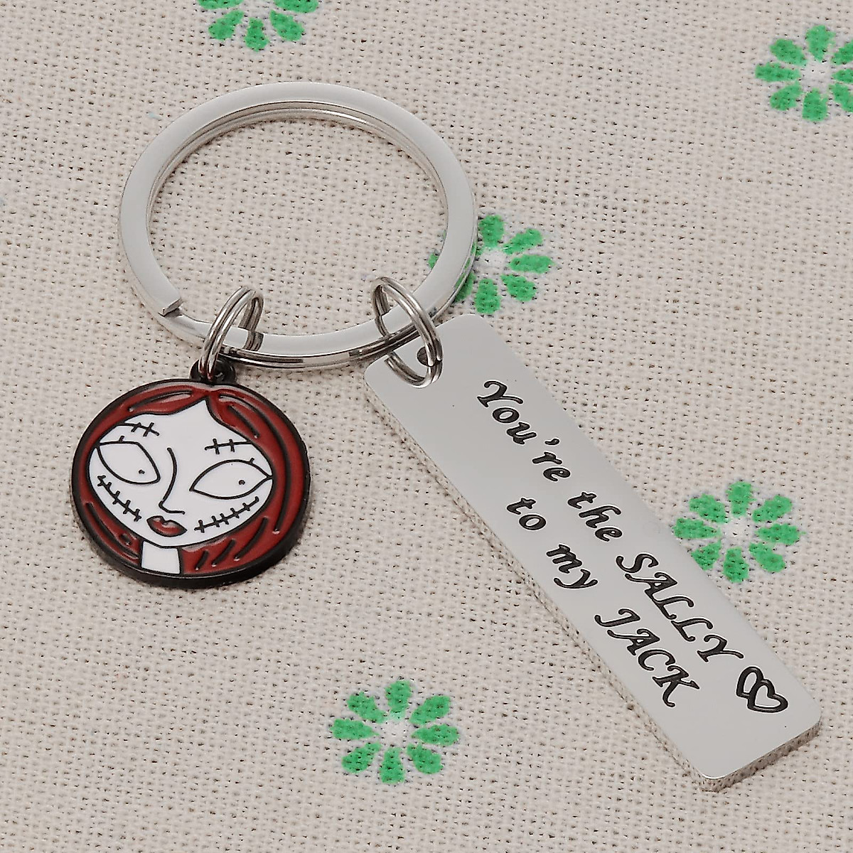 AHAETH Jack Skellington Gifts Keychian for Women Men Jewelry Jack Skeleton Stuff Ornaments Jack and Sally Keychains