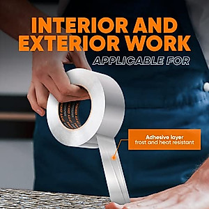 230 Feet (77 Yards) x 2 Inch Professional Aluminum Foil Tape Without Release Paper (3.6 Mil) Metal High Temperature Heavy Duty Duct Tape, HVAC Tape, Silver Insulation Tape for Sealing Ductwork