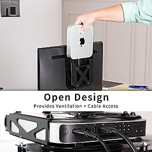 VIVO Behind Monitor VESA Mount Designed for Mac Mini CPU, 2010-Present Models, Monitor Arm Computer Holder, Concealed Back of Screen Mount with Desk Clamp Option, Black, Mount-MINI1