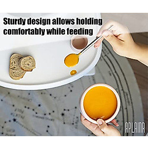 APLAINR Weighted Silicone Bowl for Baby and Toddler (Cream)