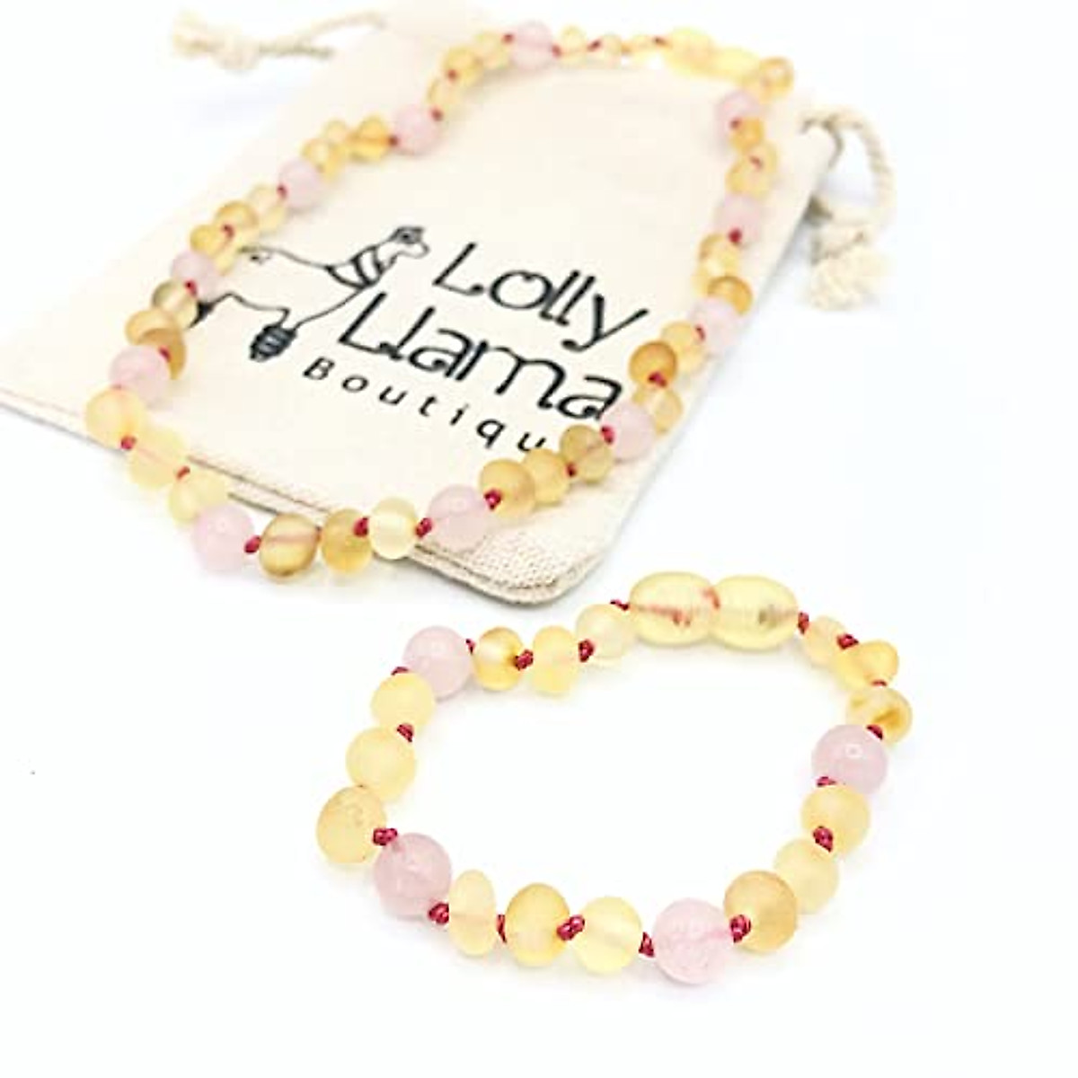 Lolly Llama Genuine Baltic Amber Necklace - Certified from The Baltic Sea - Honey Rose