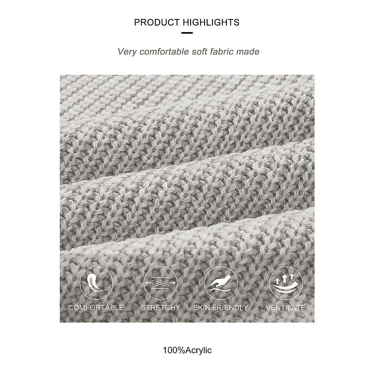 MEROKEETY Women's 2024 Long Sleeve Chunky Knit Sweaters 1/4 Zip Polo V Neck Casual Pullover Tops,Grey,S