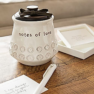 DEMDACO Notes of Love White 4.5 x 4.5 Inch Stoneware Decorative Jar