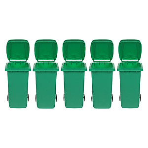 EXCEART 5pcs Mini Curbside Garbage Cans Desk Trash Can Trash Bins Pen Holder Desk Organizer Garbage Bin Recycle Can Mini Waste Basket with Lid Small Pencil Cup Desktop Organizer