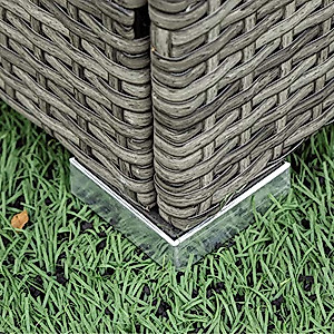 FANYE 4 Pieces Patio Sofa Sets Outdoor Conversation Group,PE Wicker Rattan Sectional Upholstered Furniture Include Armchairs, Loveseat and Cushions