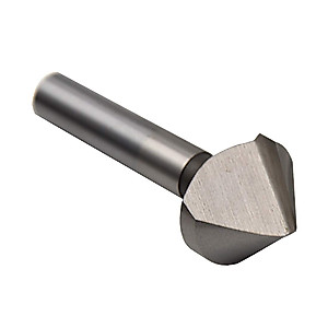 Wkstool 40mm Blade Diameter,90 Degree,Industry Chamfering Chamfer Metal Countersink End Mill Cutter Drill Bit,High Speed Steel,Deburring Tool Set (Ø40mm×12mmShank×85mmOAL, 1Flute)