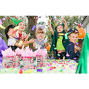 YE GIVING Happy Birthday Gift Bags With Tissue 9"x4"x7" 4 Pack. 2 Designs. Includes Tissue Paper And Tags.