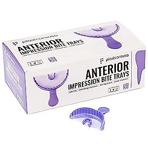 35 Anterior Disposable Dental Bite Registration Trays, Dental Impressions Trays for Teeth Molds, 1 Box of 35 Bite Trays