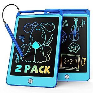 TEKFUN 2 Pack LCD Writing Tablet for Kids, 8.5 Inch Blue+Blue Doodle Board Drawing Board Reusable Drawing Tablet with Lanyard, Educational Kids Toddler Toys Birthday Gift for Boys Girls 3-12 Years Old
