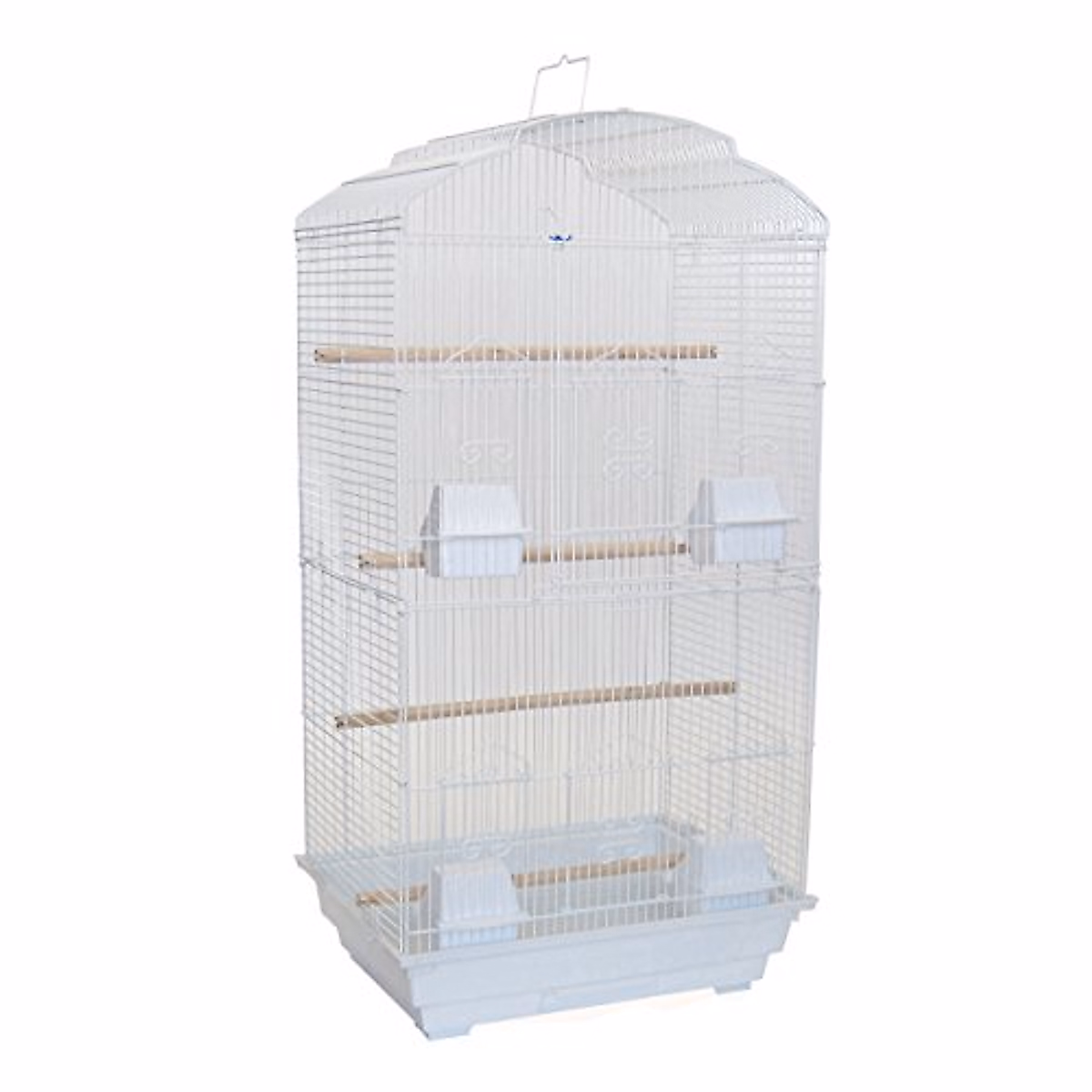 YML A6804 3/8" Bar Spacing Tall Shall Top Small Bird Cage, White, 18" x 14"