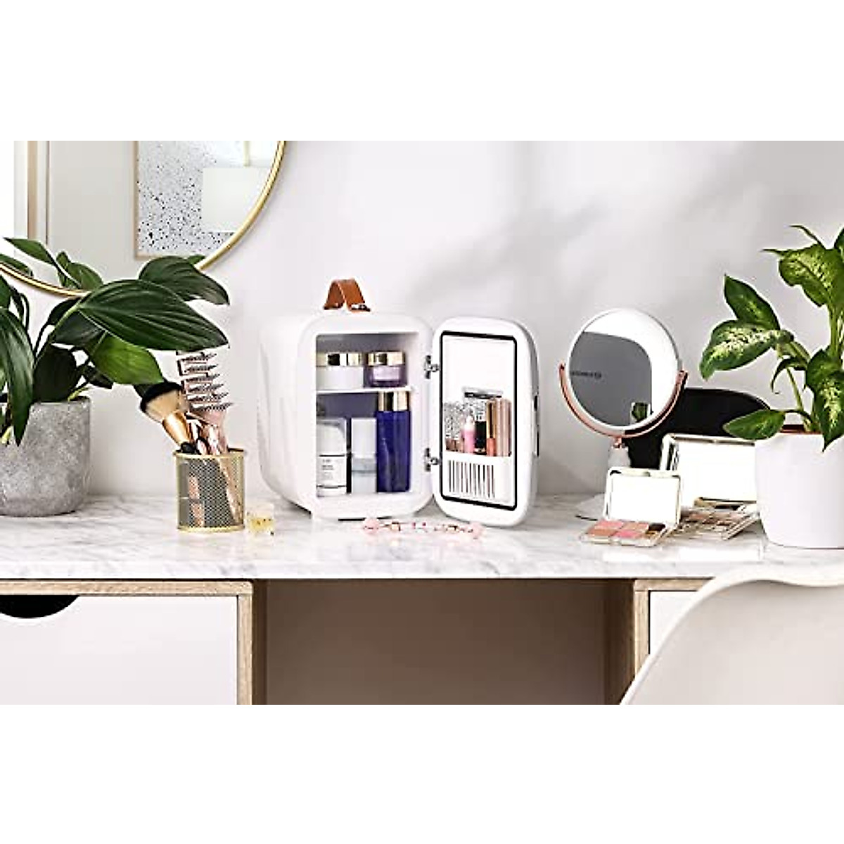 Subcold Pro4 Luxury Mini Fridge Cooler 4 Litre / 6 Cans AC & Exclusive USB ECO Power Option | Portable Small Refrigerator For The Office, Bedroom, Car, Travel, Skincare & Cosmetic (Gray)