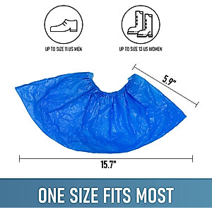 Zfyoung 50 Pack （25 Pairs）Blue Hygiene Boots and Shoe Covers Disposable Non-slip Waterproof Non-slip Durable For Construction, Workplace, Indoor Carpet Floor Protection, One Size Fits Most