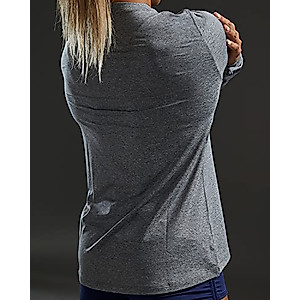 TYR Women's Standard Long Sleeve Sun Protection Performance T-Shirt UPF 50+, Heather Grey