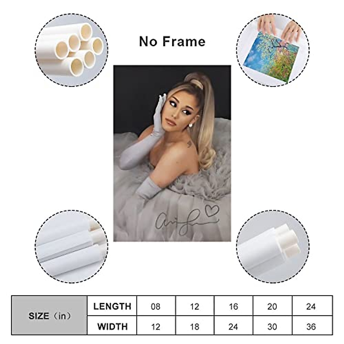 QIGUTRNG Ariana Star Singer Grande Poster Art Picture Print Modern Family Bedroom Decor Posters 11.81x7.87inch(20x30cm)