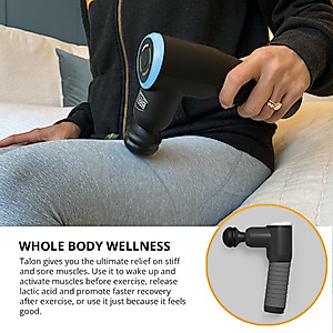 Brazyn - Talon Percussion Massage Gun + Massage Cane + Gun Holder System - Deep Tissue Muscle Massager with Arm Attachment for Whole Body Pain Relief, Upper and Lower Back, Neck & Shoulder Relaxer