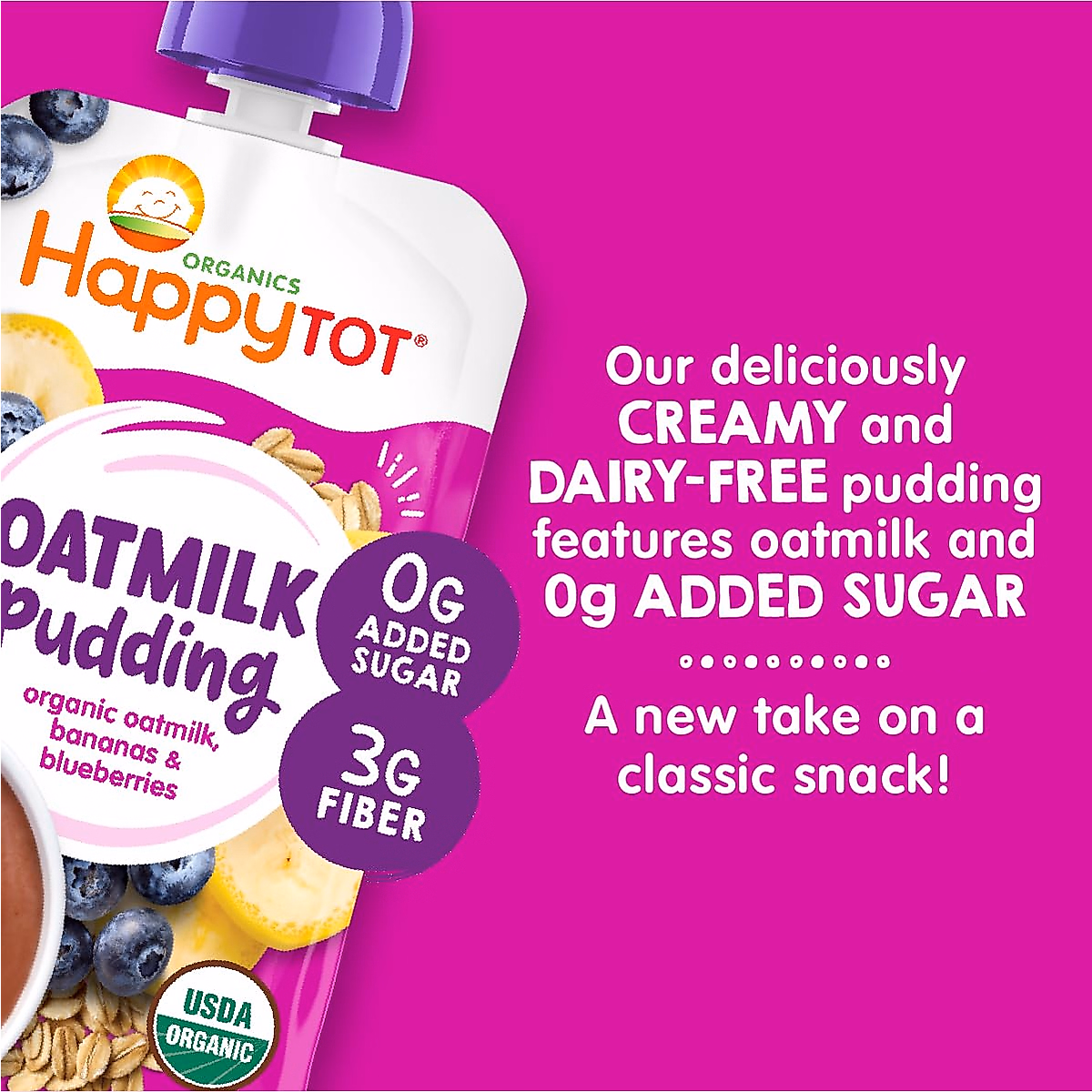 Happy Tot Oatmilk Pudding Variety Pack 4oz (Pack of 16)