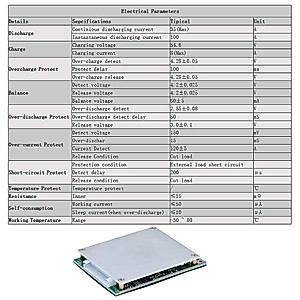 Acxico 1Pcs 48V 35A 13S BMS PCB Board Li-ion 18650 Battery Protection Board with Balance Integrated Circuits Board for e-bikeBattery