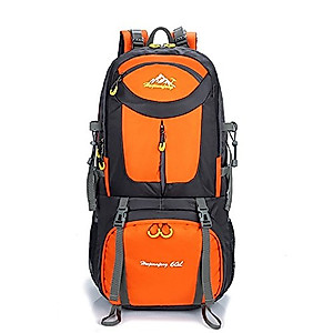 SUGOIDAN Hiking Backpack Waterproof Travel Fishing Climbing Camping 60L Hiking Daypack (Orange)