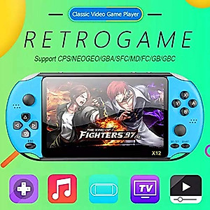Kajiali Handheld Game Console 5.1 Inch Large Screen Retro Game Console Built-in 1000+ Games Support HD TV Output Video Game Consoles Support TF Card Game Console Birthday Gifts for Kids Adults