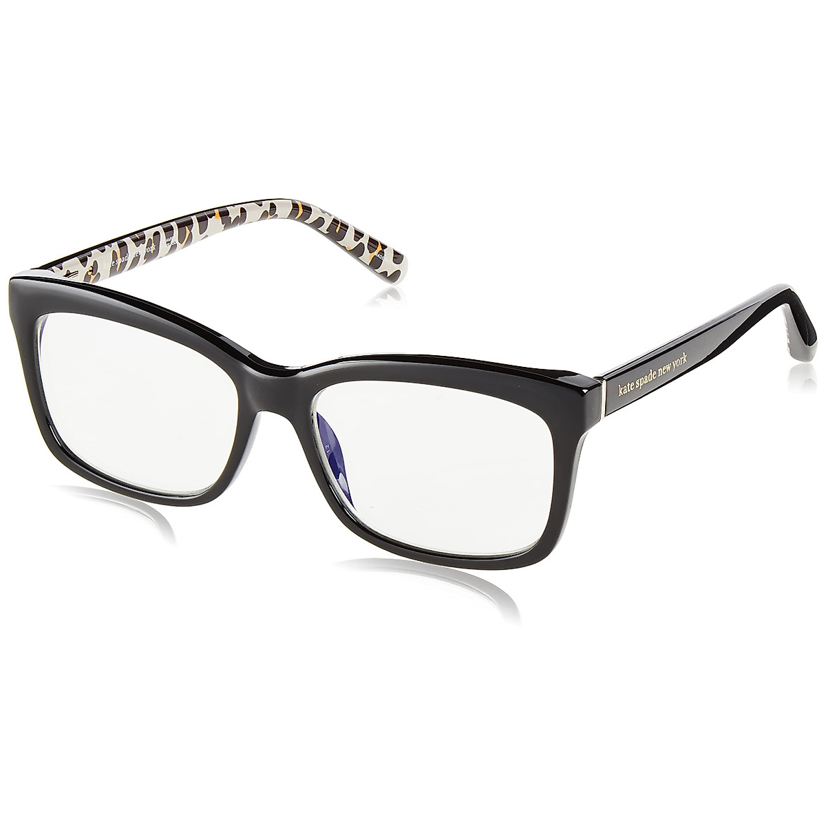 Kate Spade New York womens Kate Spade Female Optical Style Dollie Reading Glasses, Black Leopard/Demo Lens, 53mm 15mm US