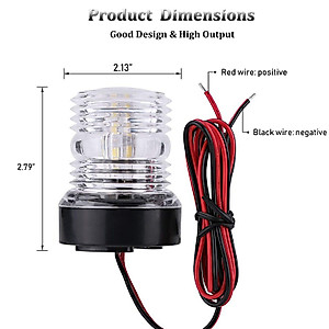 ISURE MARINE Boat Yacht Navigation Anchor Lights All Round 360° White 12V LED Daylight Waterproof Signal Lights