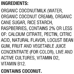 So Delicious Dairy Free Coconut Milk Yogurt Alternative, Raspberry, Vegan, Non-GMO Project Verified, 5.3 oz.
