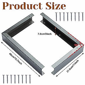 2 Pieces Stainless Steel Microwave Trim Kit Microwave Side Panel Kit for Kitchen Countertop Oven with Screws (Black)