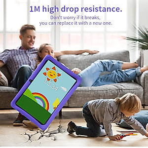 Android 13 Tablet, 10 inch Tablet for Kids with Case, 4GB RAM 64GB ROM 512GB Expand, Quad-Core Processor, 1280x800 IPS Touch Screen, GPS, WiFi, Dual Camera, Bluetooth, 6000mAh (Purple)