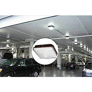 CYLED 100W LED Canopy Light Industrial Waterproof Outdoor High Bay Balcony Car Park Lane Gas Station Ceiling Light Equivalent 250W HID/HPS 6500 Lm 6000K DLC Qualified