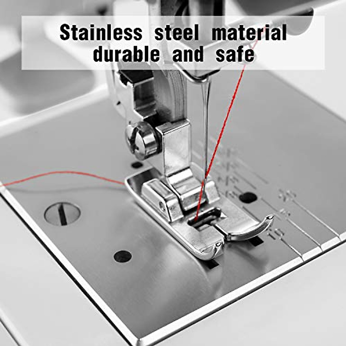 2 Pieces Sewing Machine Presser Foot Straight Stitch Foot Universal General Purpose Zig Zag Foot for Most Sewing Machines Domestic Low Shank Sewing Machines (2 Pieces)