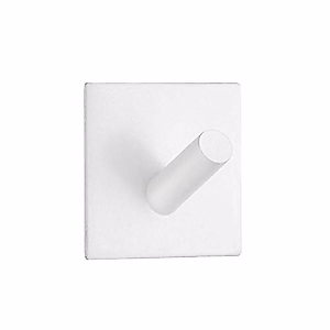 Beslagsboden Square Design Single Wall Mounted Hook Finish: White Matte Stainless Steel