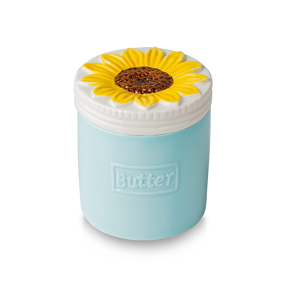 Butter Crock Butter Keeper French Butter Crock Sunflower Blue Butter Saver Blue Butter Keeper Crock With Water Line