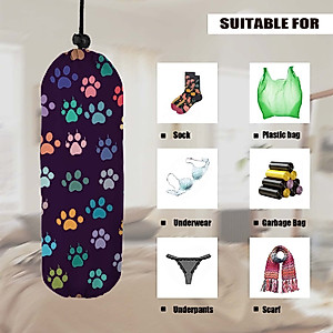 Cute Plastic Bag Holder,Paw Print,Grocery Bags Dispenser,Shopping Bag Organizer,Gifts for Kitchen Decor