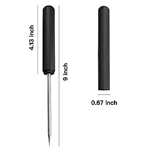 Rddconkit 9" Ice Picks Aluminum Alloy Handle Ice Tool With Safety Cover for Kitchen, Bars, Bartender,Picnics, Camping, And Restaurant (Black)