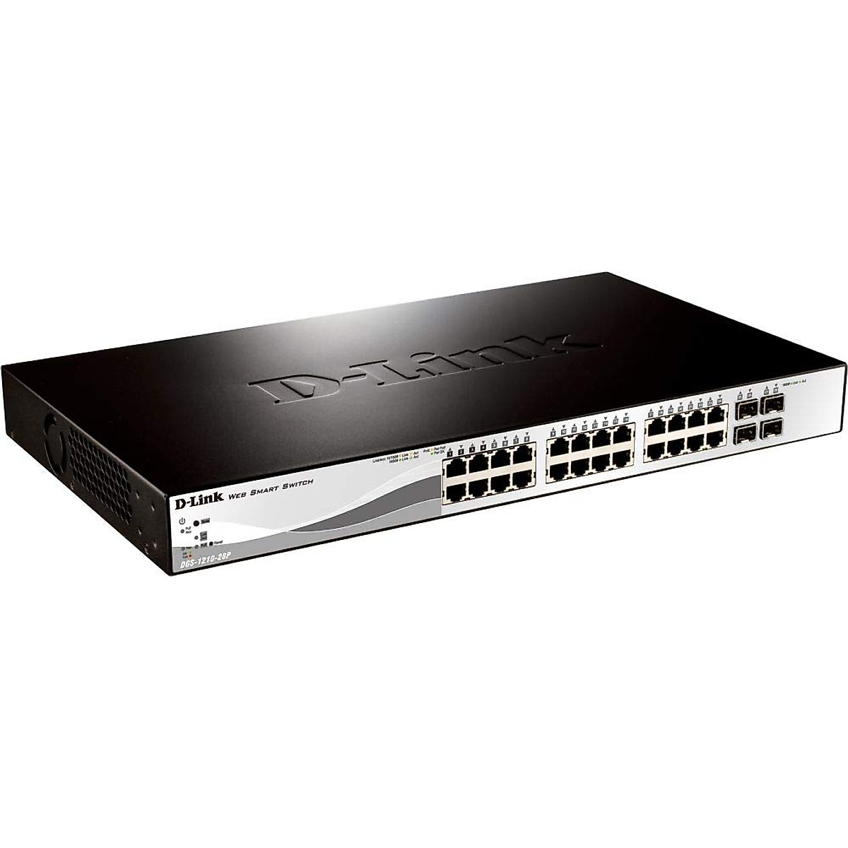 D-Link DGS-1210-28P Web Smart 24-Port GIGABIT POE Switch with 4 SFP Slots, Green