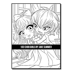 100 Chibi Girls: An Adult Coloring Book Collection with Cute Girls, Fantasy, Horror, Christmas, and More!