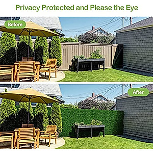 Baoz 12 PCS Artificial Grass Wall Panel 24"x16" Boxwood Hedges Wall Panels 32 Sq.ft Faux Greenery Plant Wall Backdrop Garden Greenery Privacy Fence Screen for Outdoor Indoor Backyard Wedding Decor