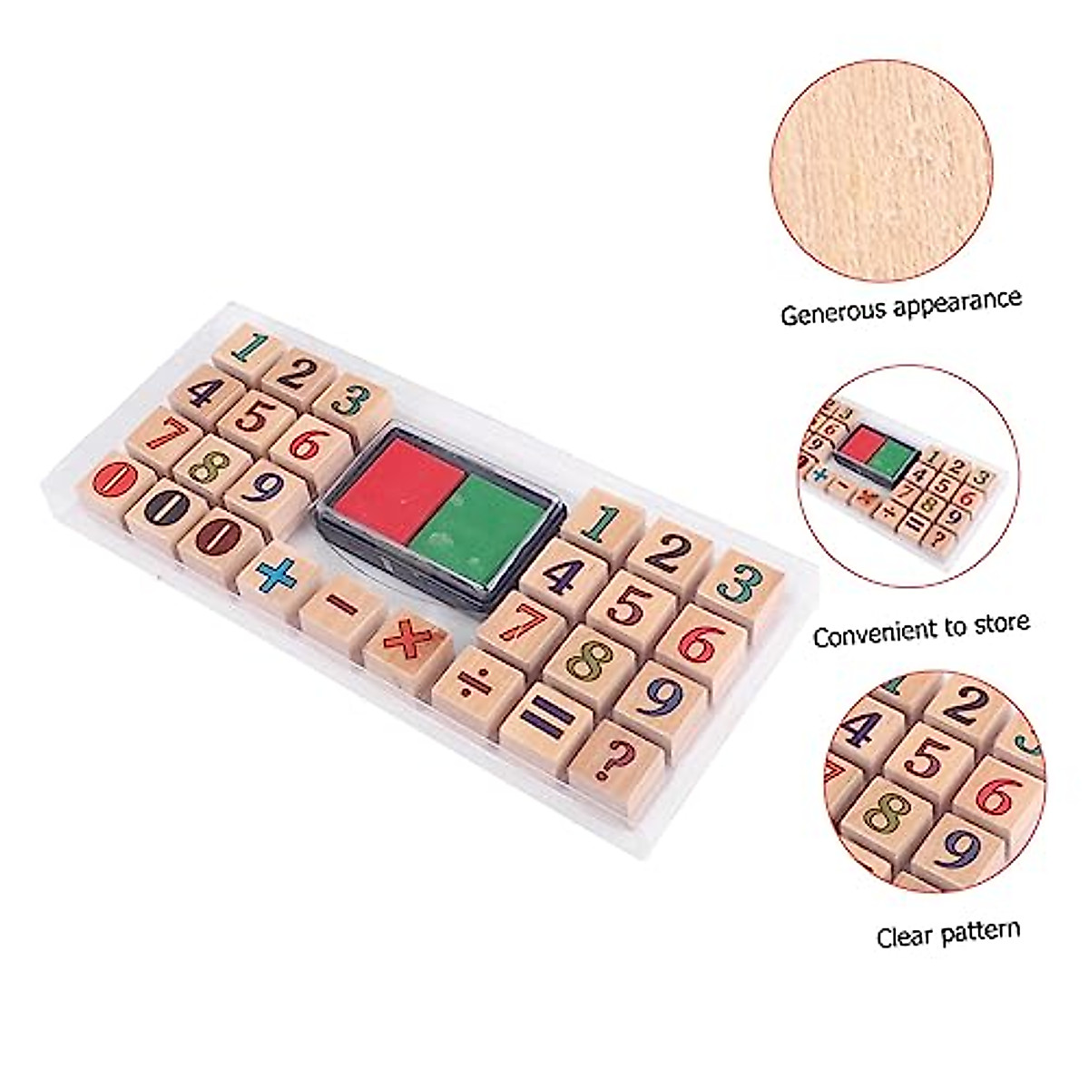 STOBOK Wood Rubber Stamp 2 Sets kidcraft playset Wooden Stamps stampers for Sealing Stamp Wood Rubber Stamp Planner Stamp Bamboo Number Signet Number Stamper Boxed Gift Sealing Stamp