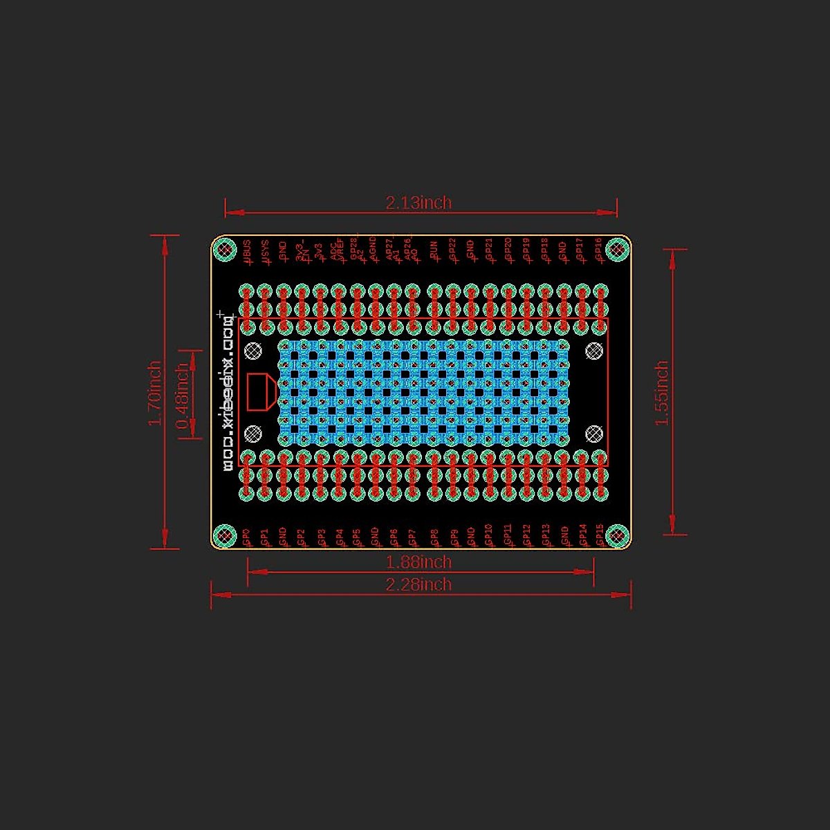 Treedix Breakout Board for Raspberry PI PICO Flexible PCB Shield Board Terminal Block Shield with Pin Header