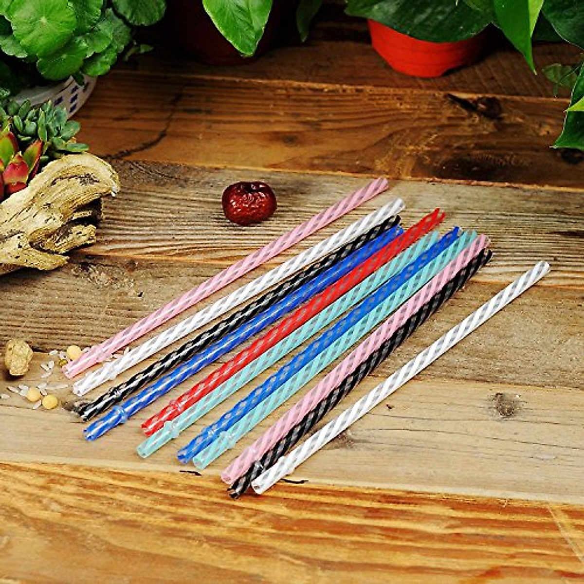 ALINK 10.5" Long Reusable Hard Plastic Straws, Tumblers Replacement Drinking Straws for 32 oz & 20 oz Yeti, RTIC, Mason Jar, Tervis Tumblers, Set of 12 with Cleaning Brush