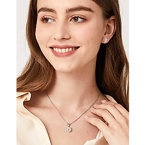 MomentWish Moissanite Necklace for Women, Birthday Gifts for Women, 1Carat Simulated Diamond Pendant 925 Sterling Silver Necklace, Halo Necklace Valentine's Day Christmas Gift