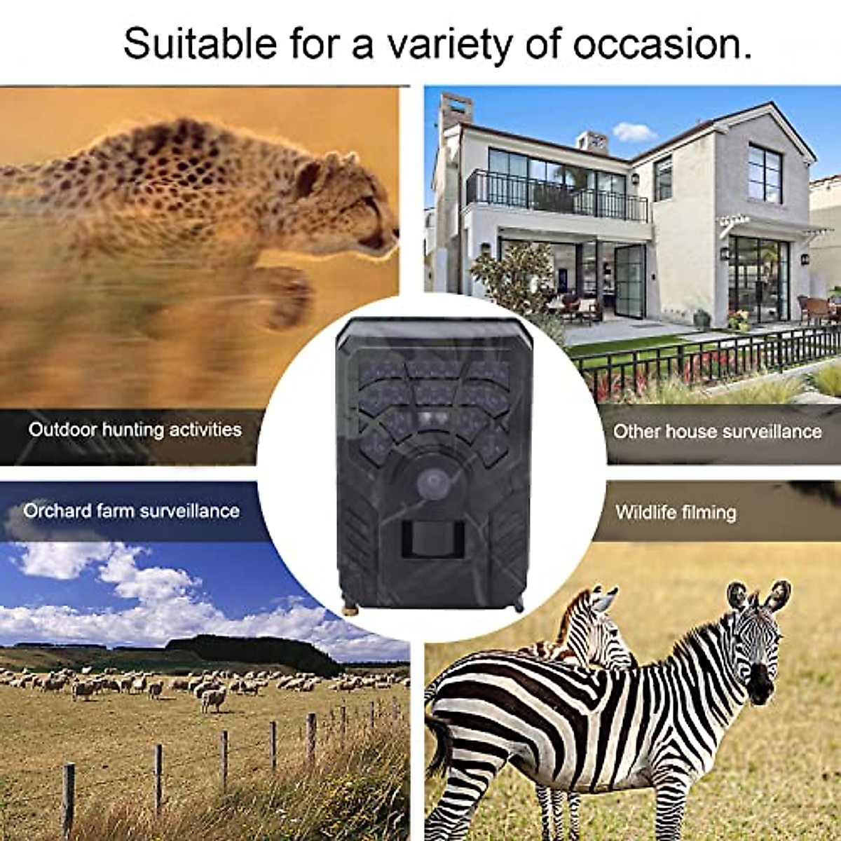 Hunting Camera, Professional 5MP 720P Trail Camera HD for Villa House