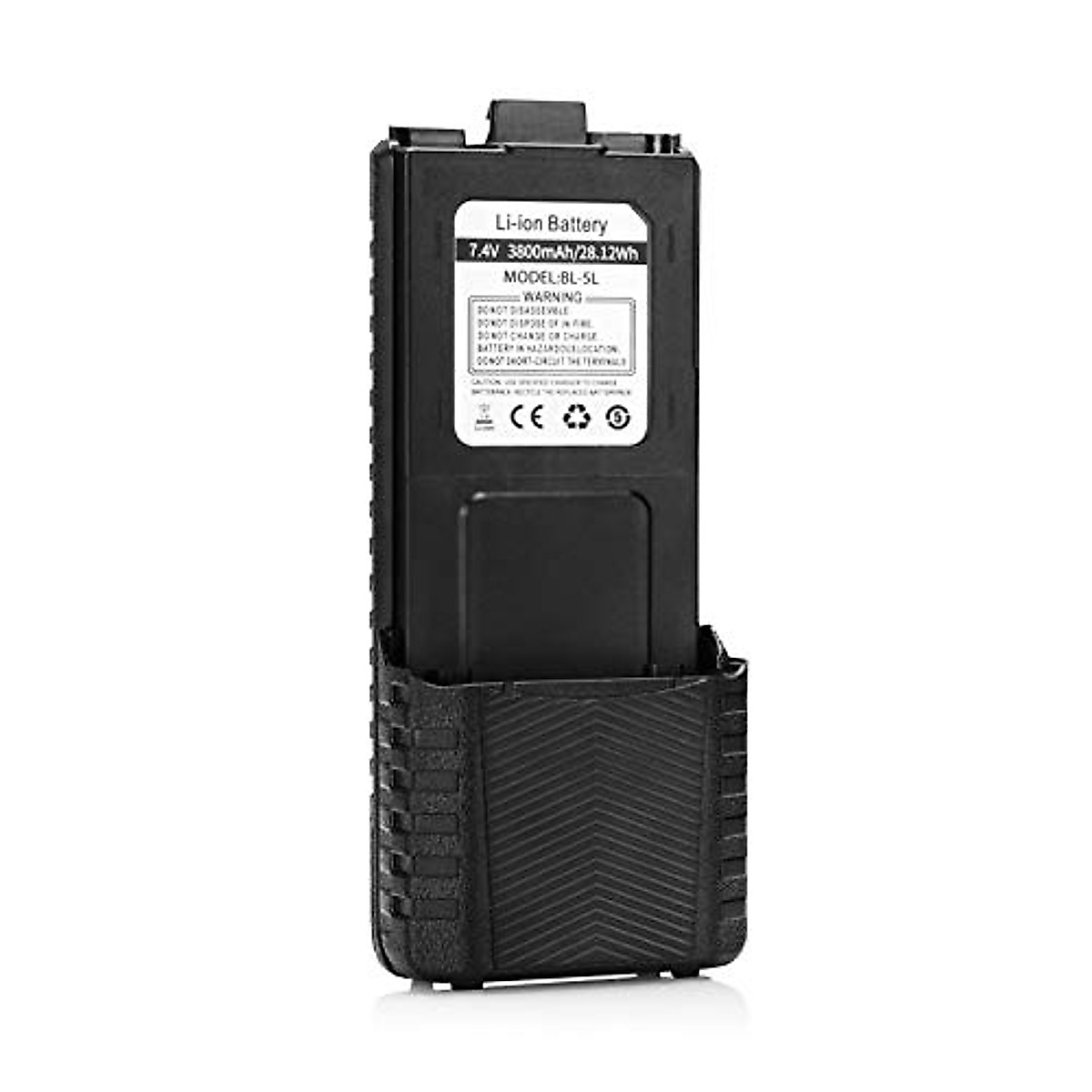 BAOFENG BL-5L 3800mAh Extended Battery Compatible with UV-5R RD-5R UV-5RTP UV-5R Plus, Original Pack, Black